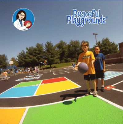 How to paint and lay out a four square court • Peaceful Playgrounds