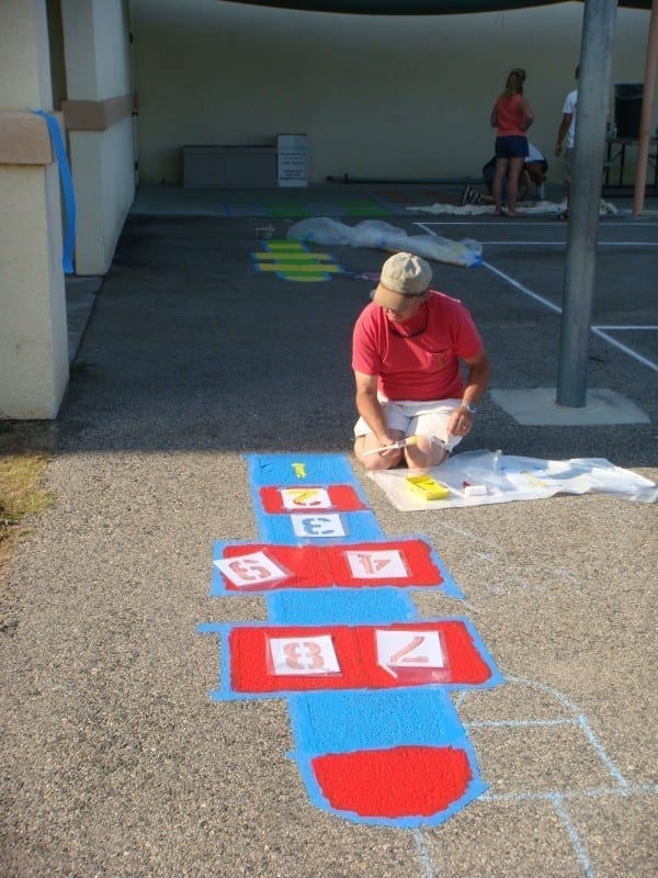 How to paint hopscotch using Peaceful Playgrounds Stencil