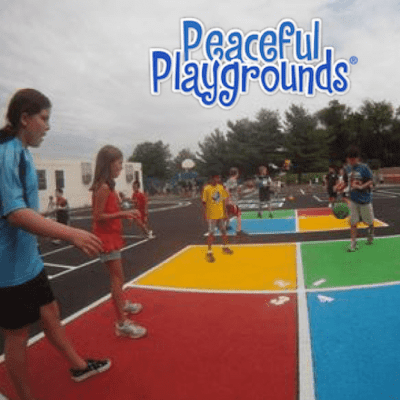 How to paint and lay out a four square court • Peaceful Playgrounds